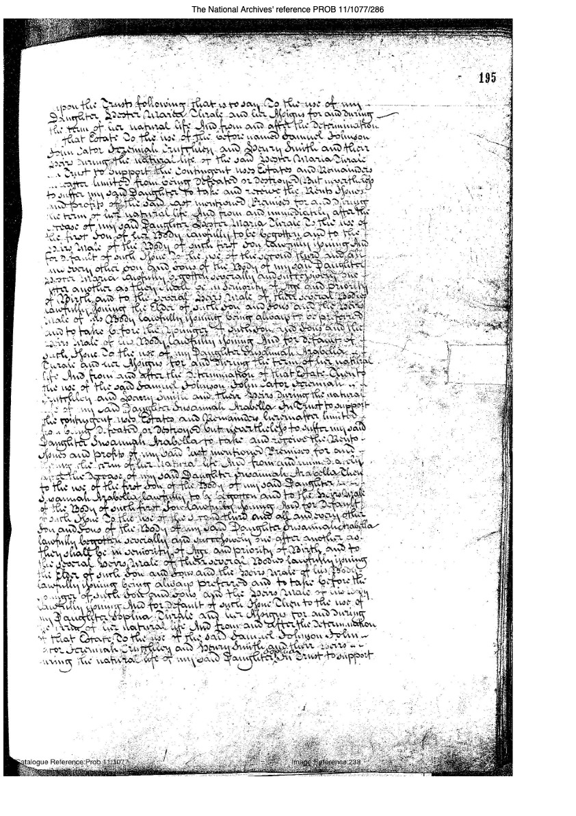 Henry THRALE 1781 will, page 2: Thrale & Thrall family history